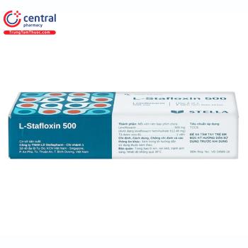 Thuốc kháng sinh L-Stafloxin 500 Stella: tác dụng, liều dùng