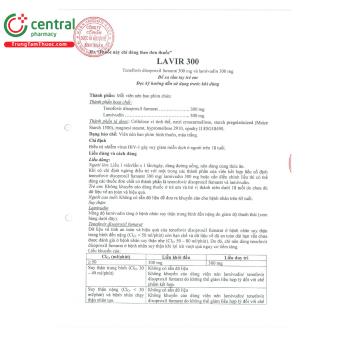 Thuốc Lavir 300 điều trị nhiễm HIV-1 ở người trưởng thành