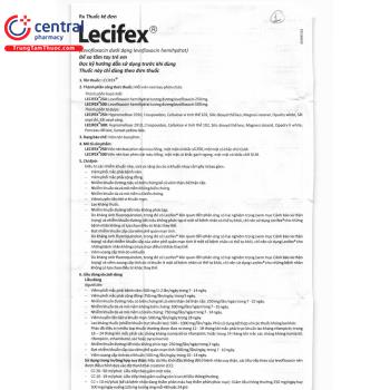 Thuốc Lecifex 500mg - Kháng sinh nhóm Quinolon thế hệ 2 tác dụng mạnh