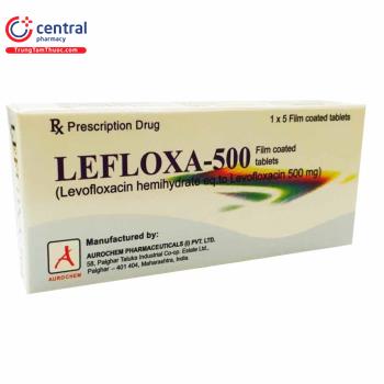 Thuốc Lefloxa-500 chứa Levofloxacin điều trị viêm xoang, viêm phổi