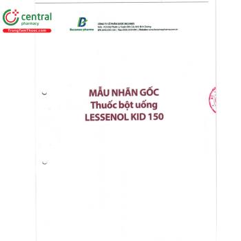 Thuốc Lessenol Kid 150 Becamex (Acetaminophen) giảm đau và hạ sốt