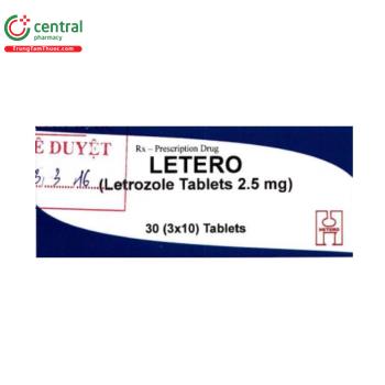 Thuốc Letero 2,5mg điều trị hỗ trợ bệnh ung thư vú giai đoạn sớm