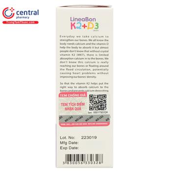 [CHÍNH HÃNG] LineaBon K2+D3 10ml giúp trẻ phát triển toàn diện