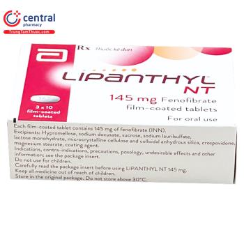 [CHÍNH HÃNG] Thuốc điều trị rối loạn lipid mỡ máu Lipanthyl NT 145mg