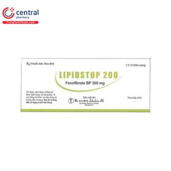 [CHÍNH HÃNG] Lipidstop 200 - Thuốc có tác dụng hạ cholesterol máu
