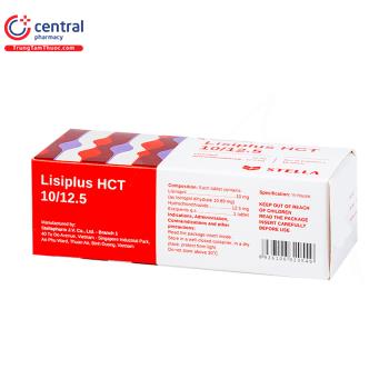 Thuốc Lisiplus HCT 10/12.5 điều trị tăng huyết áp nguyên phát