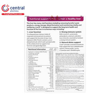 Vitabiotics Liveril Tablets hỗ trợ tăng cường chức năng gan