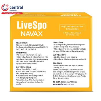 [CHÍNH HÃNG] Thuốc xịt LiveSpo Navax Kids vàng cho trẻ sơ sinh