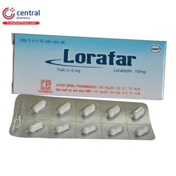Thuốc Lorafar (Loratadine 10mg) - Thuốc có tác dụng chống dị ứng