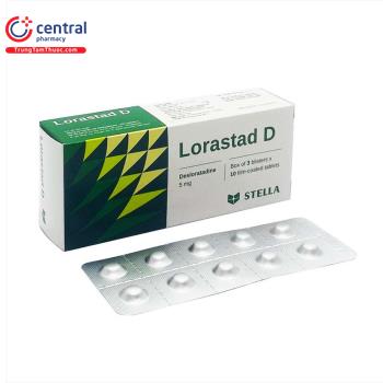 [CHÍNH HÃNG] Thuốc Lorastad D 5mg trị triệu chứng dị ứng, viêm mũi