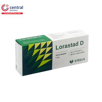[CHÍNH HÃNG] Thuốc Lorastad D 5mg trị triệu chứng dị ứng, viêm mũi