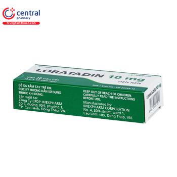 [CHÍNH HÃNG] Thuốc Loratadin 10mg Imexpharm điều trị viêm mũi dị ứng