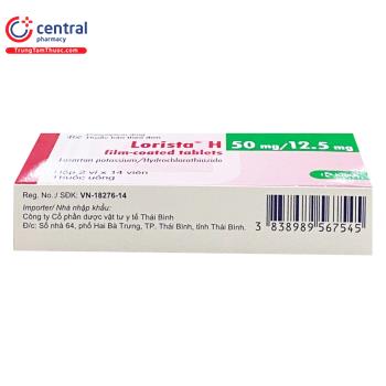 Thuốc Lorista H 50mg/12.5 mg: Tác dụng, liều dùng & giá bán
