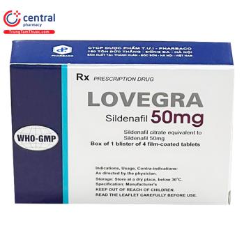 [CHÍNH HÃNG] Thuốc Lovegra 50mg - Thuốc điều trị rối loạn cương dương