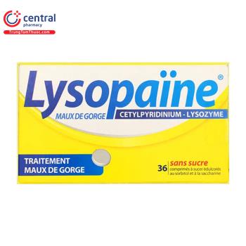 [CHÍNH HÃNG] Thuốc Lysopaine (Hộp 36 viên) trị đau họng, viêm amidan