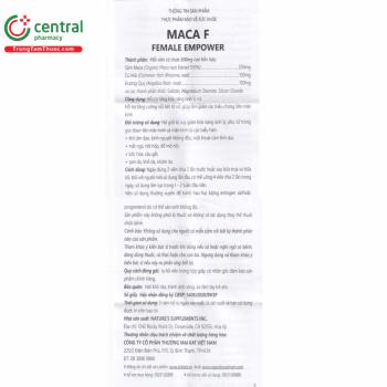 Thuốc Maca F Female Empower tăng cường nội tiết tố nữ giá bao nhiêu?