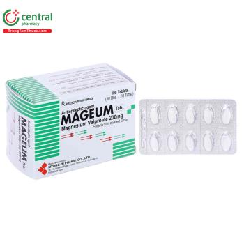 Thuốc Mageum Tab 200mg điều trị động kinh toàn thể, động kinh cục bộ