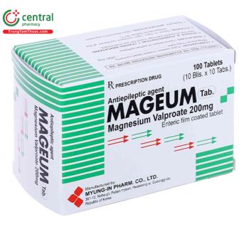 Thuốc Mageum Tab 200mg điều trị động kinh toàn thể, động kinh cục bộ