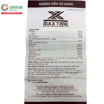 Thuốc Max Time (Hộp 30 viên) hỗ trợ tăng cường chức năng sinh lý nam giới