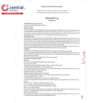 [CHÍNH HÃNG] Thuốc Maxapin 1g điều trị nhiễm khuẩn an toàn