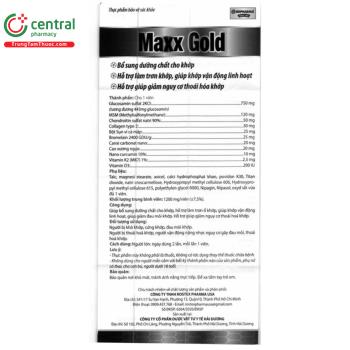 Thuốc Maxx Gold giảm đau mỏi khớp, bổ sung dưỡng chất cho khớp