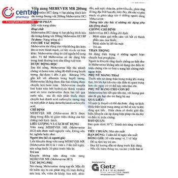 Thuốc Mebever MR 200mg giảm triệu chứng của hội chứng ruột kích thích