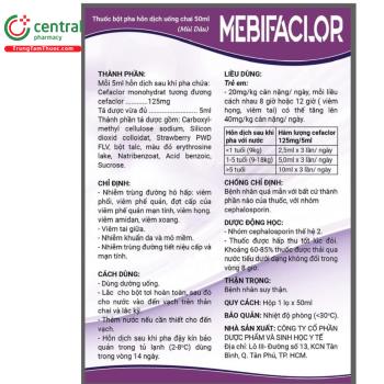 Thuốc Mebifaclor 125mg/5ml kháng sinh thế hệ 2 điều trị nhiễm khuẩn