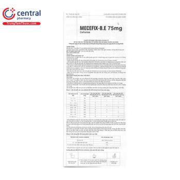 Thuốc Mecefix-B.E 75mg điều trị nhiễm khuẩn hiệu quả