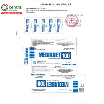 Thuốc Mediabet 100 kiểm soát đường huyết ở đái tháo đường týp 2