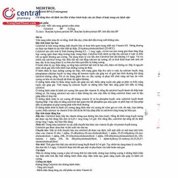 Thuốc điều trị loãng xương Meditrol 0,25mcg: chỉ định, liều dùng