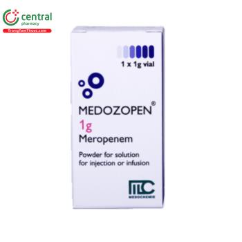 Thuốc Medozopen 1g trị nhiễm trùng do vi khuẩn nhạy cảm với Meropenem