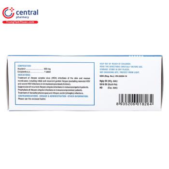 [CHÍNH HÃNG] Thuốc bôi ngoài da Medskin Clovir 400