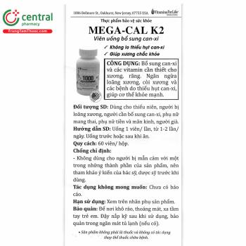 Thuốc Mega-Cal K2 1000 hỗ trợ cho xương răng chắc khoẻ