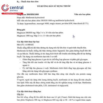 Thuốc Meglucon 1000mg - Thuốc điều trị bệnh đái tháo đường