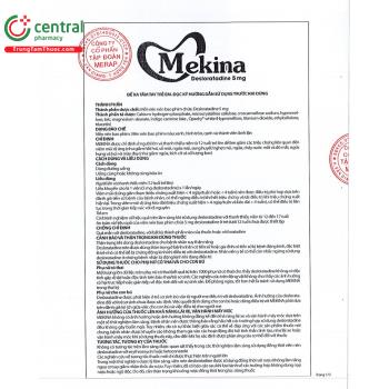 Thuốc Mekina 5mg điều trị triệu chứng bệnh về viêm mũi dị ứng và mày đay
