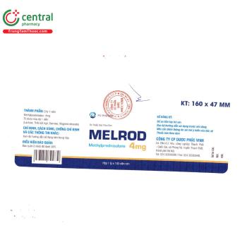 Thuốc Melrod 4mg PV Pharma - chống viêm và ức chế miễn dịch hiệu quả