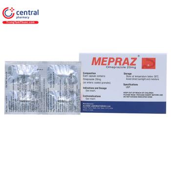 [CHÍNH HÃNG] Thuốc Mepraz 20mg (5 vỉ x 4 viên): tác dụng và giá bán
