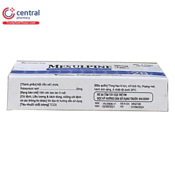 Thuốc Mesulpine Tab. 20mg - Thuốc điều trị viêm loét dạ dày tá tràng