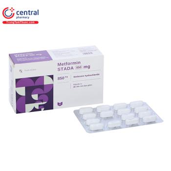 [CHÍNH HÃNG] Thuốc trị tiểu đường typ 2 Metformin STADA 850mg hộp 60V