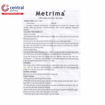 [CHÍNH HÃNG] Thuốc Metrima 500mg - Viên đặt phụ khoa trị viêm âm đạo