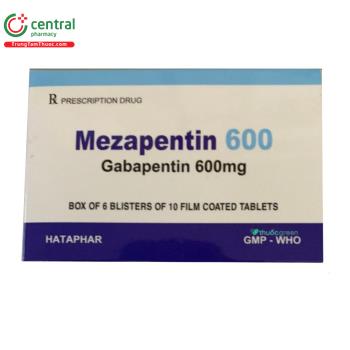 Thuốc Mezapentin 600 (Gabapentin) Điều Trị Đau Thần Kinh và Động Kinh