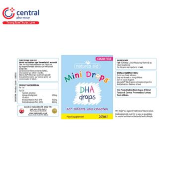 [CHÍNH HÃNG] Mini DHA Drops Natures Aid - DHA nhỏ giọt từ Anh Quốc