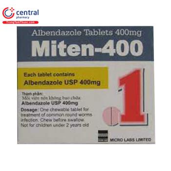 [CHÍNH HÃNG] Thuốc Miten-400 - Loại sạch giun, sán