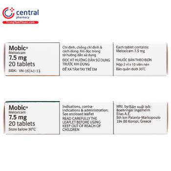[CHÍNH HÃNG] Thuốc Mobic 7,5mg - trị viêm đau xương khớp