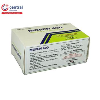 Thuốc Mofen 400 (Ibuprofen 400mg): Tác dụng - Chỉ định, Liều dùng