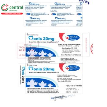 Thuốc Monis 20mg điều trị đau thắt ngực, suy tim sung huyết