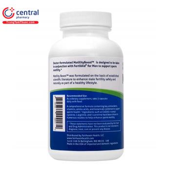 [CHÍNH HÃNG] Thuốc MotilityBoost For Men tăng chất lượng tinh trùng