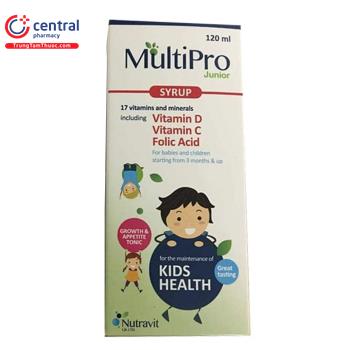 Thuốc MultiPro Junior 120ml: bổ sung vitamin và khoáng chất