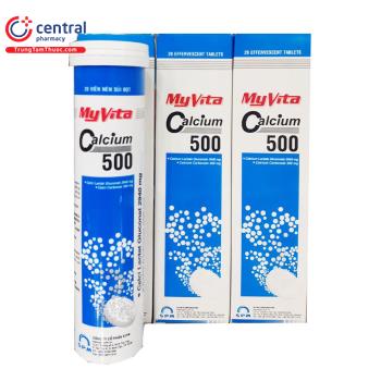 Thuốc MyVita Calcium 500 (tuýp 20 viên) - ngừa loãng xương