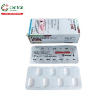 Thuốc Naltrexone 50mg Mylan điều trị chống tái nghiện các chất Opiats